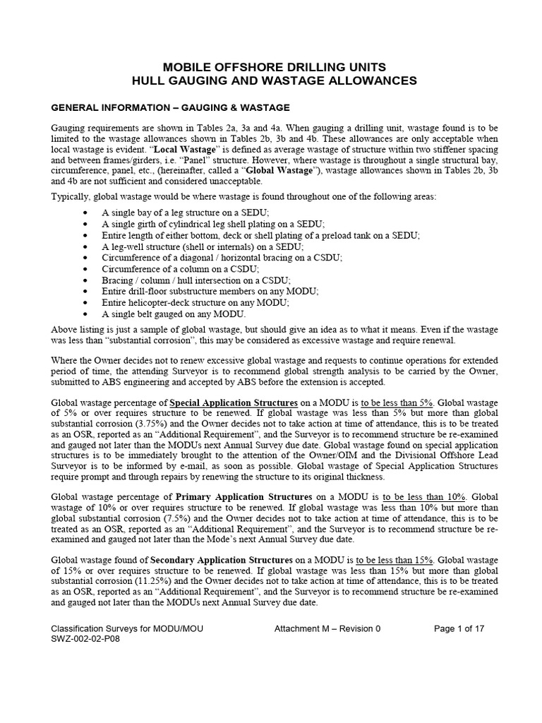 NUEVA GUIA ABS MODU Hull Gauging & Wastage Allowances | PDF | Welding | Construction