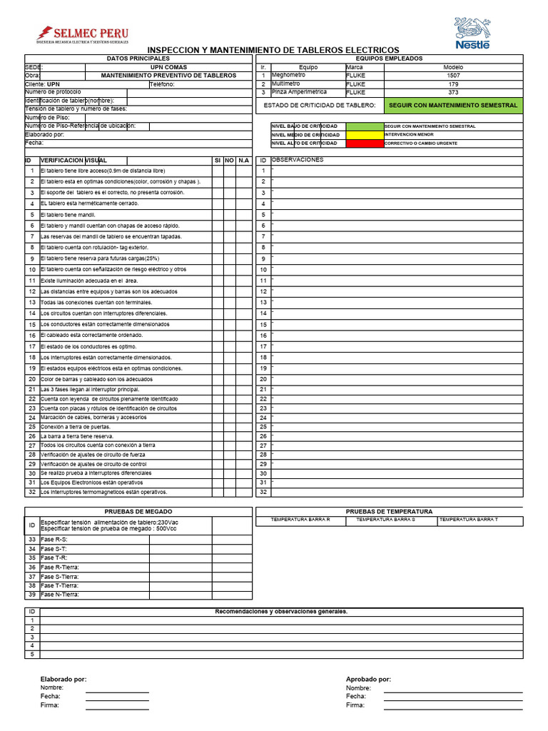 Formato de Tableros | PDF | Electrónica | Electricidad