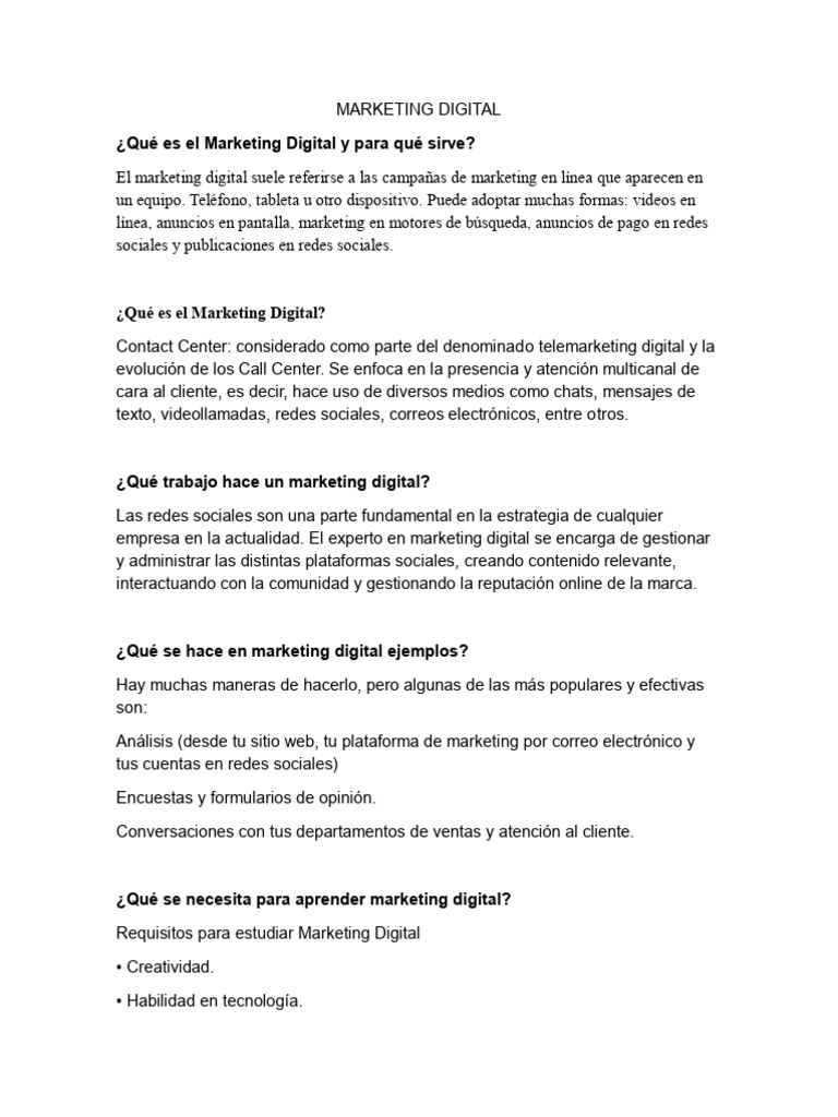 Marketing Digital | PDF | Publicidad digital | Marketing