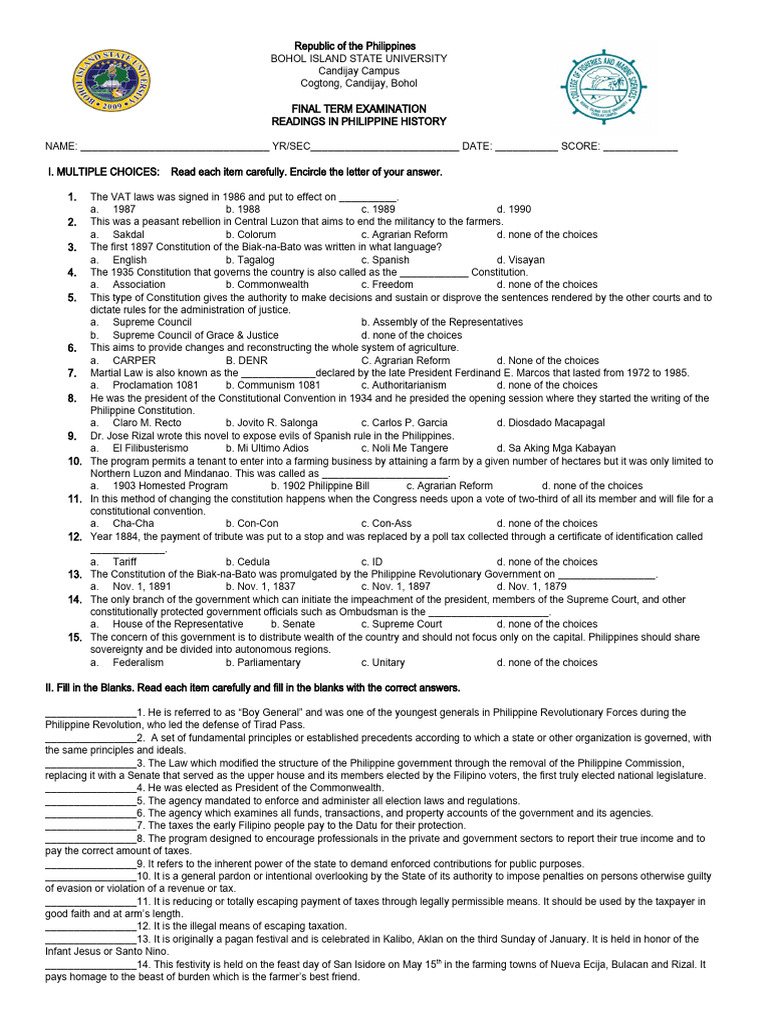 RPH Final Term | PDF | Taxes | Philippines