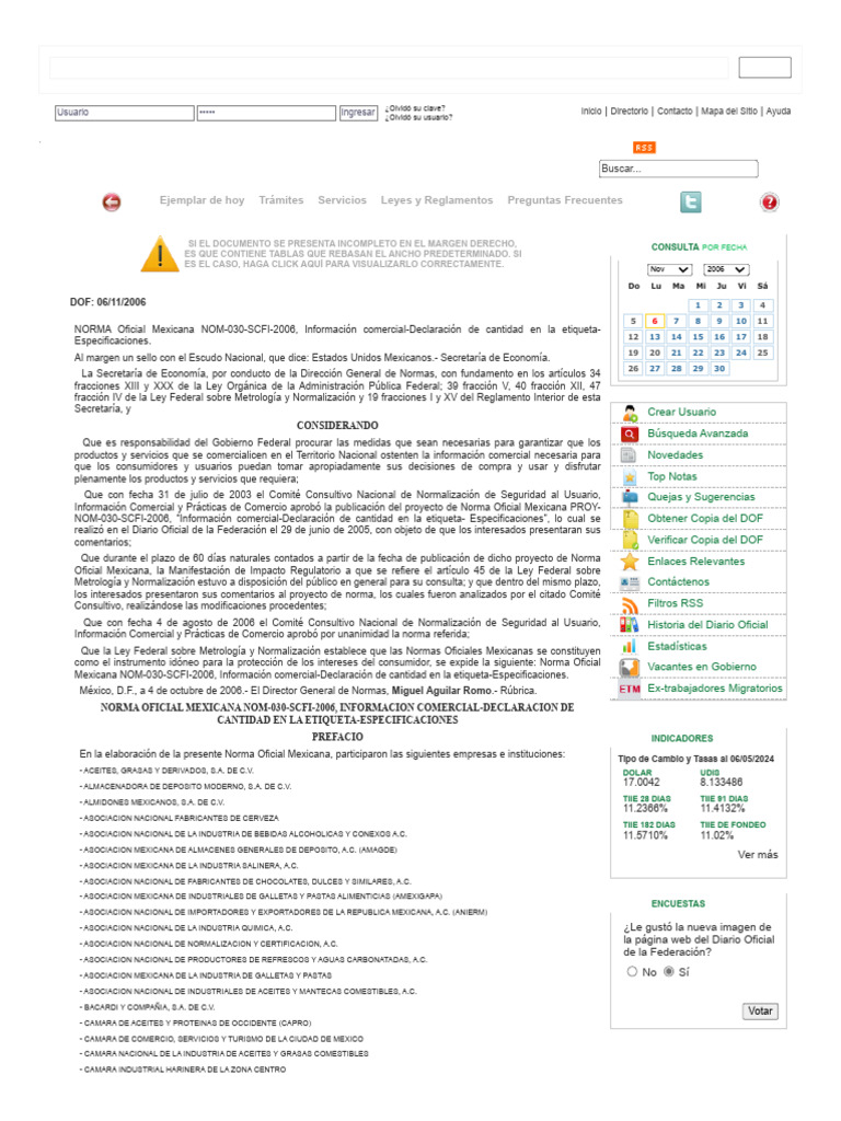 Nom 030 Scfi 2006 | PDF | México | Masa