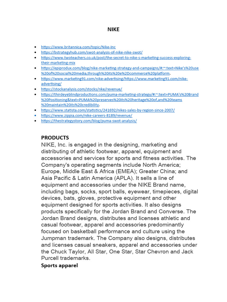 NIKE | PDF | Nike | Shoe