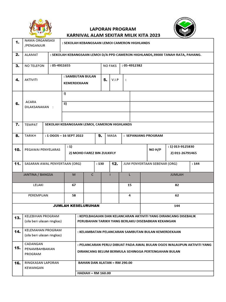 Laporan Program Ko Akademik 2023 | PDF