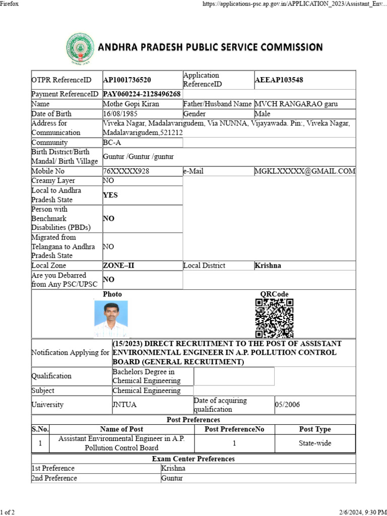 Assistant Environmental Engineer Application Receipt 2023.aspx | PDF ...