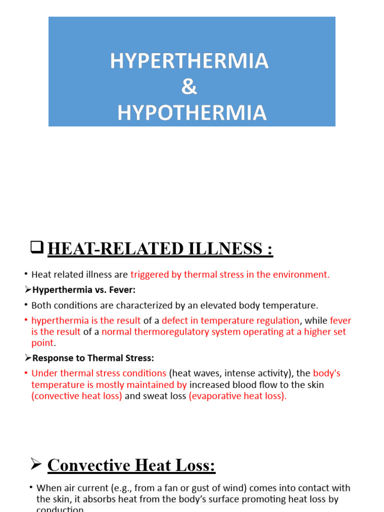Hyperthermia and Hypothermia | PDF | Hypothermia | Hyperthermia