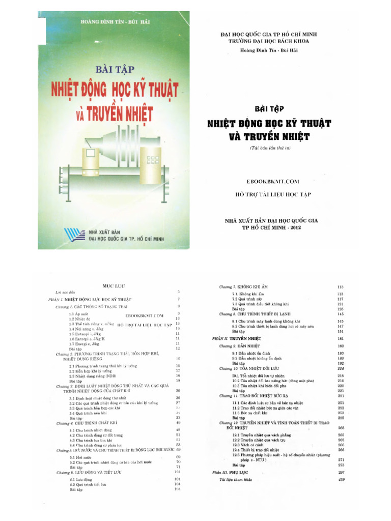 Bai Tap Nhiet Dong Hoc Ky Thuat Va Truyen Nhiet Hoang Dinh Tin Bui Hai 1 | PDF