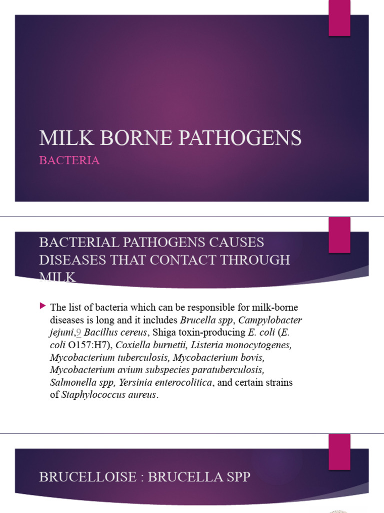 Milk Borne Pathogen | PDF | Milk | Cattle