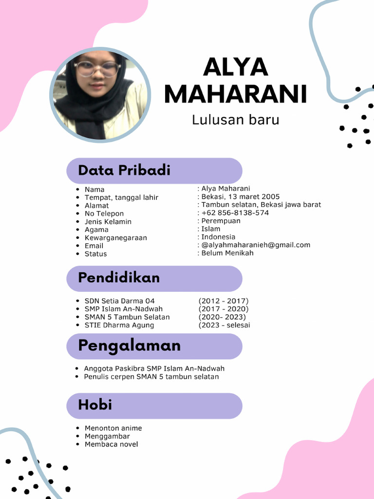 CV Alya Maharani | PDF