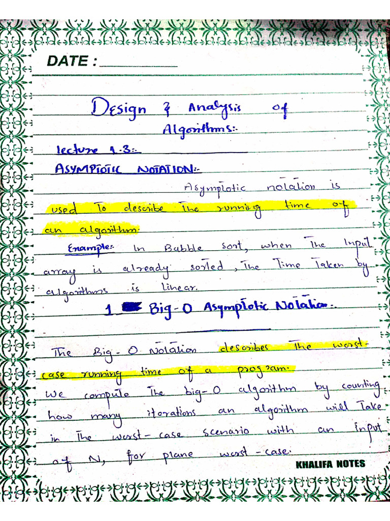 3 Lectures!!!!... 1... Asymptotic Notations. 2... Properties of Asymptotic Notations. 3... Time ...