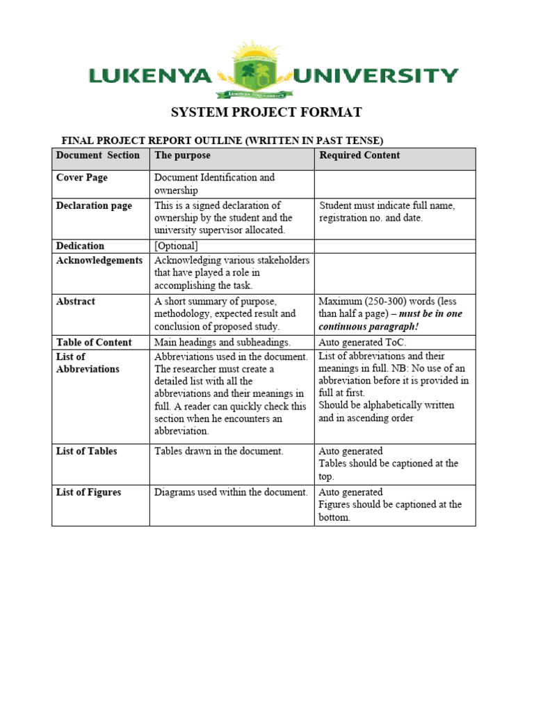 SYSTEM PROJECT FORMAT | PDF | System | Methodology