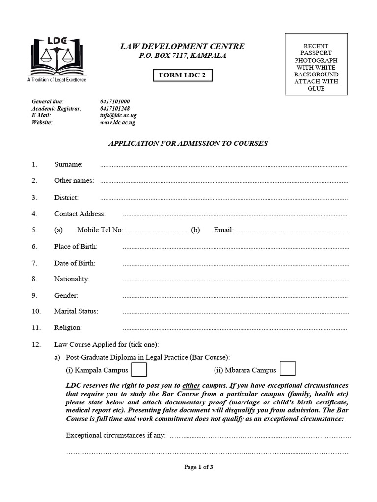 LDC Application Form 2023 | PDF | Diploma