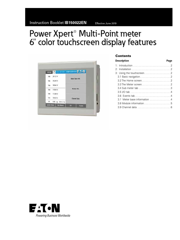 Power Xpert Multi Point Meter 6 Color Touchscreen Display Features ...