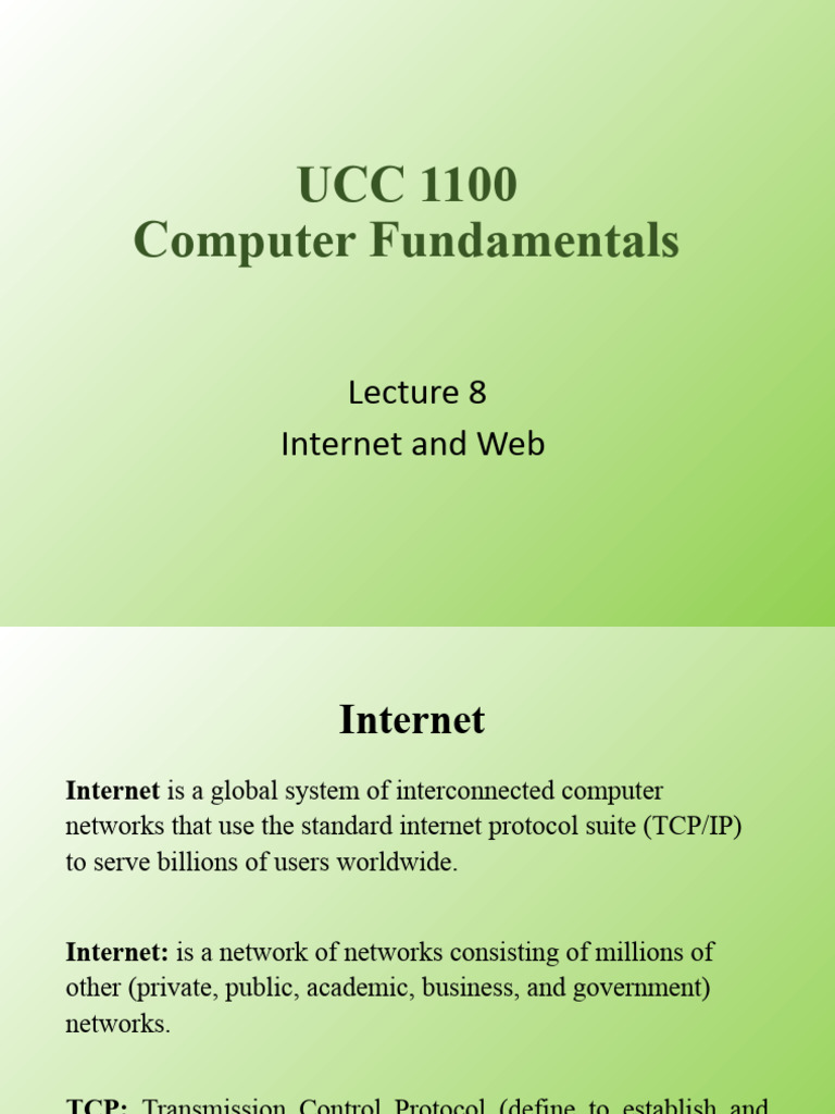 Lecture8 Internet And Web Pdf World Wide Web Internet And Web