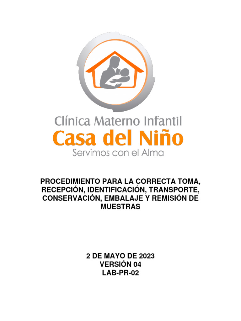 Procedimiento Recepción de Muestras Lab | PDF | Laboratorios | Sangre