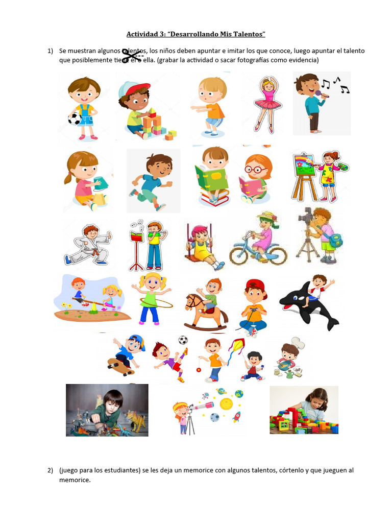 Actividad 3 Desarrollando Talento NT1 y NT2, Primero Ciclo | PDF