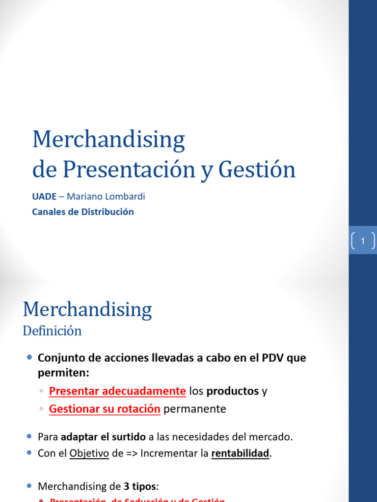 UADE Merchandising Presentación y Gestión | PDF | Comercialización ...
