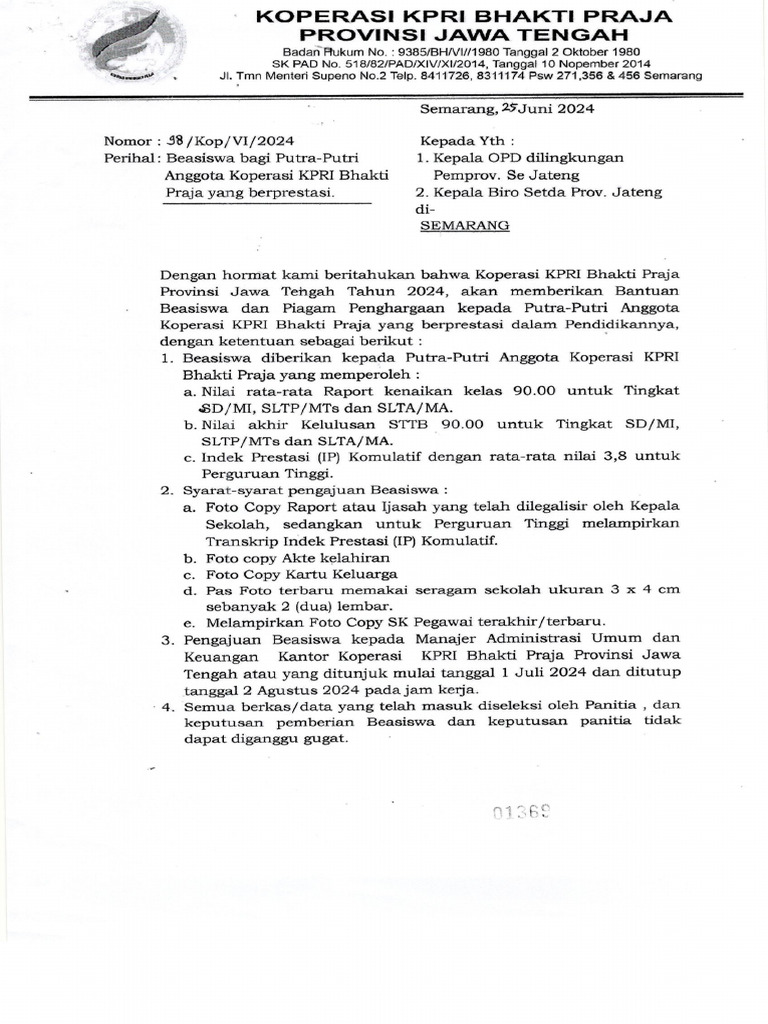 Beasiswa KPRI Bhakti Praja | PDF