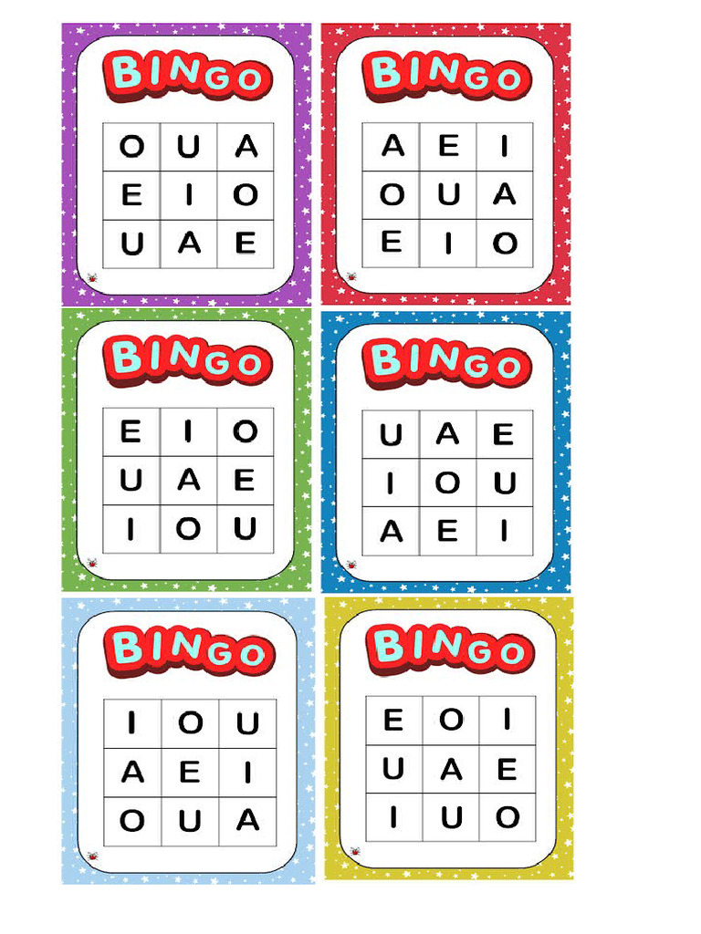 Bingo de vocales | PDF