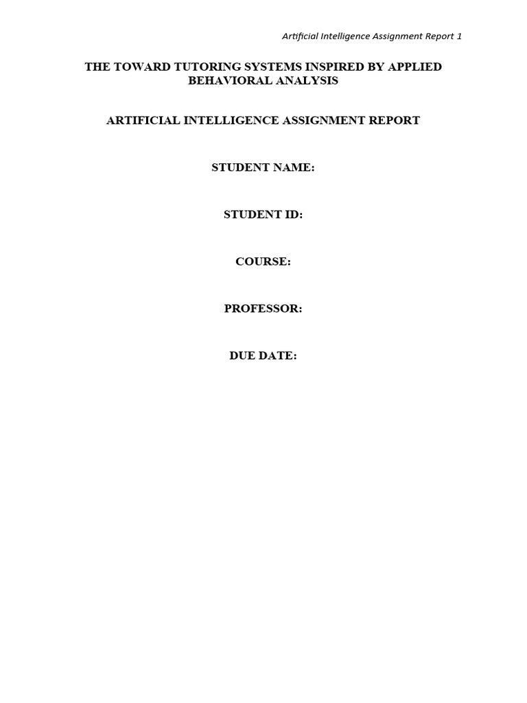 Artificial Intelligence Assignment | PDF | Learning | Behaviorism