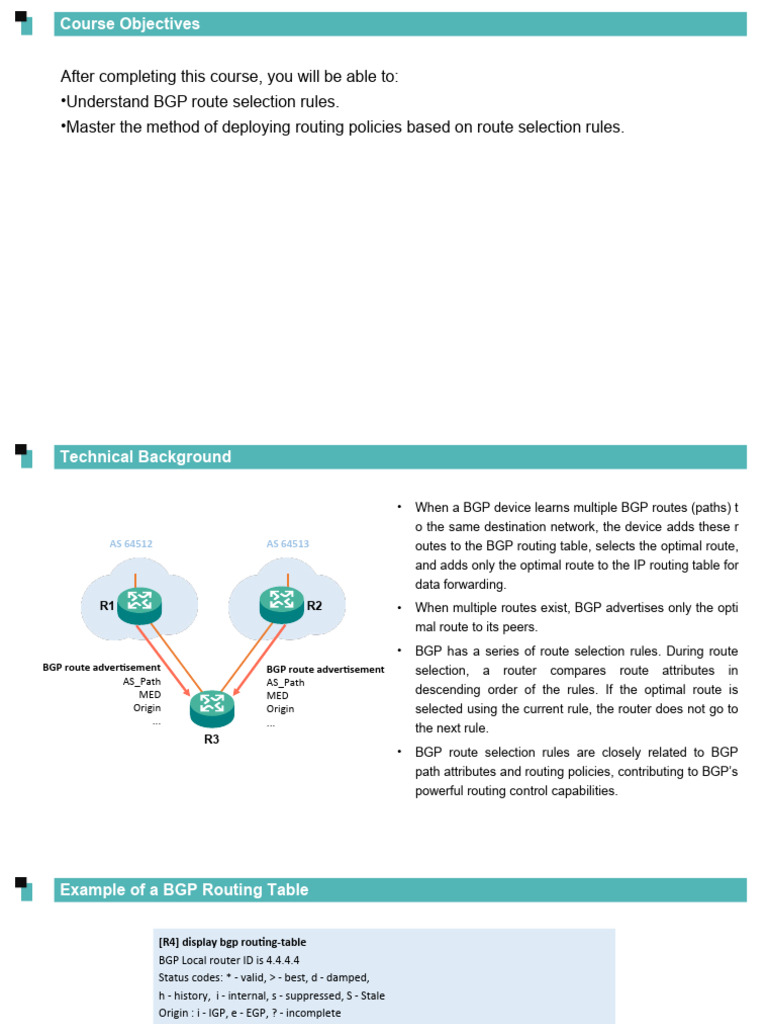 22 BGP+Basics+-+Route+Selection+Rules | PDF | Routing | Network Architecture