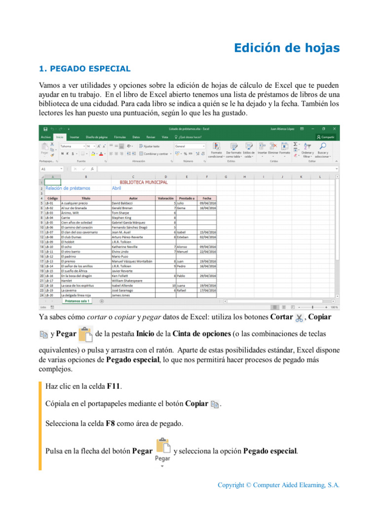 Lec12 - EDICION DE HOJAS | PDF | Hoja de cálculo | Ventana (informática)