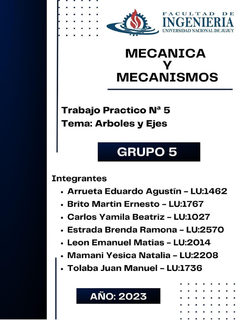 TP5 - G5 - MyM - 2023 | PDF | Rodamiento (Mecánico) | Ingeniería mecánica