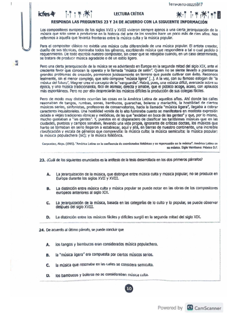 Lectura Critica S1 Prueba Pre Saber | PDF