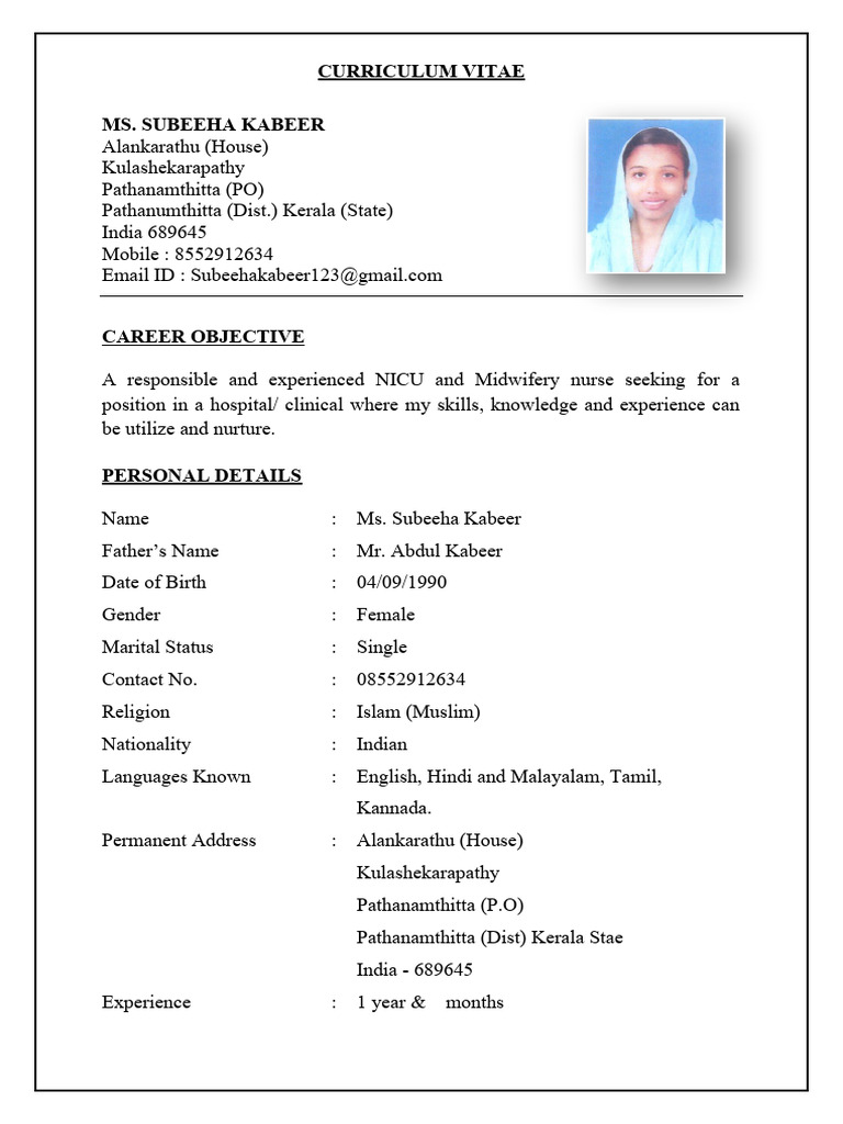 CV 4 | PDF | Pregnancy | Preterm Birth