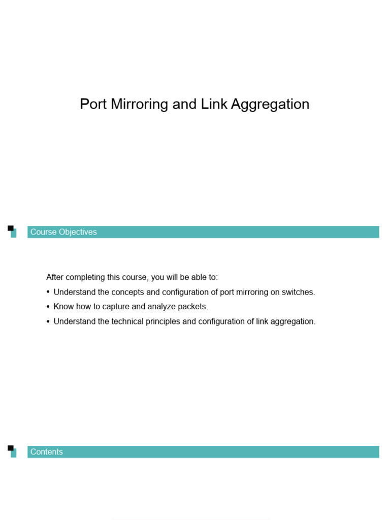 Port Mirroring and Link Aggregation | PDF | Computer Engineering ...