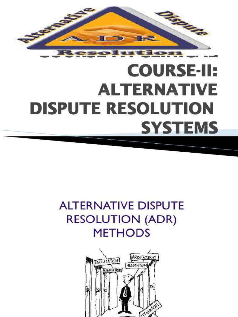 Unit 1 ADR (1) | Download Free PDF | Alternative Dispute Resolution | Mediation