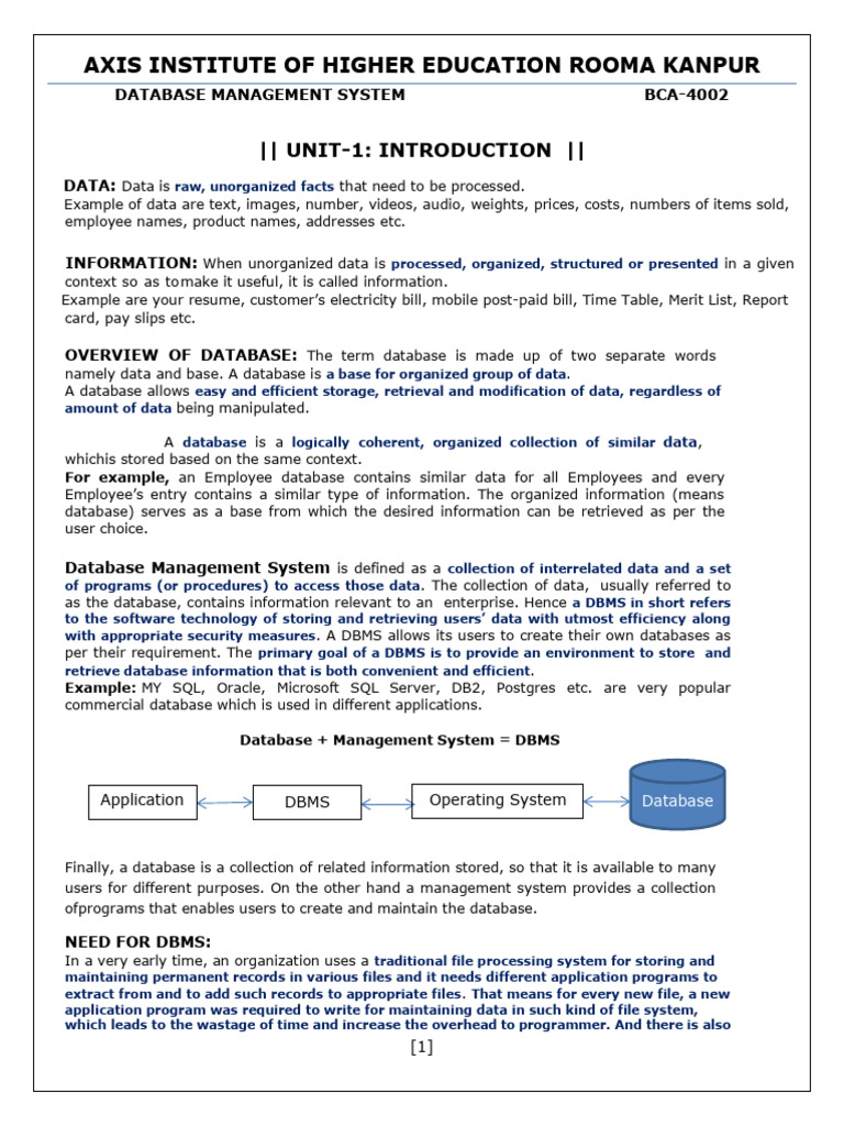 DBMS_NOTES | Download Free PDF | Databases | Conceptual Model