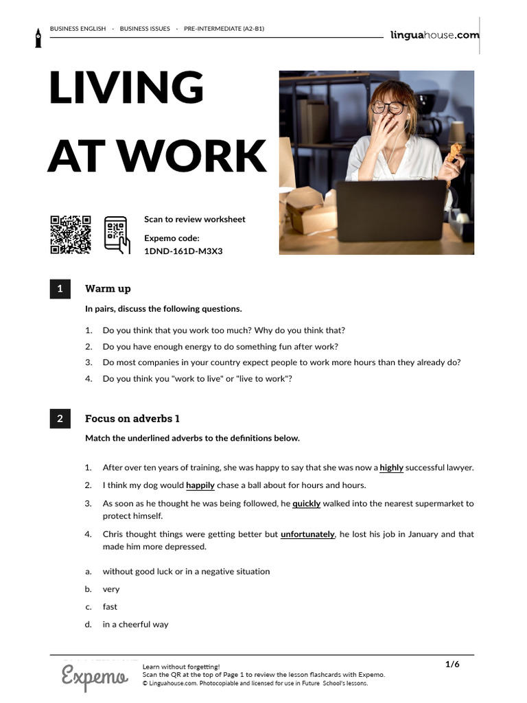Living at Work British English Student | PDF | Stress (Biology ...