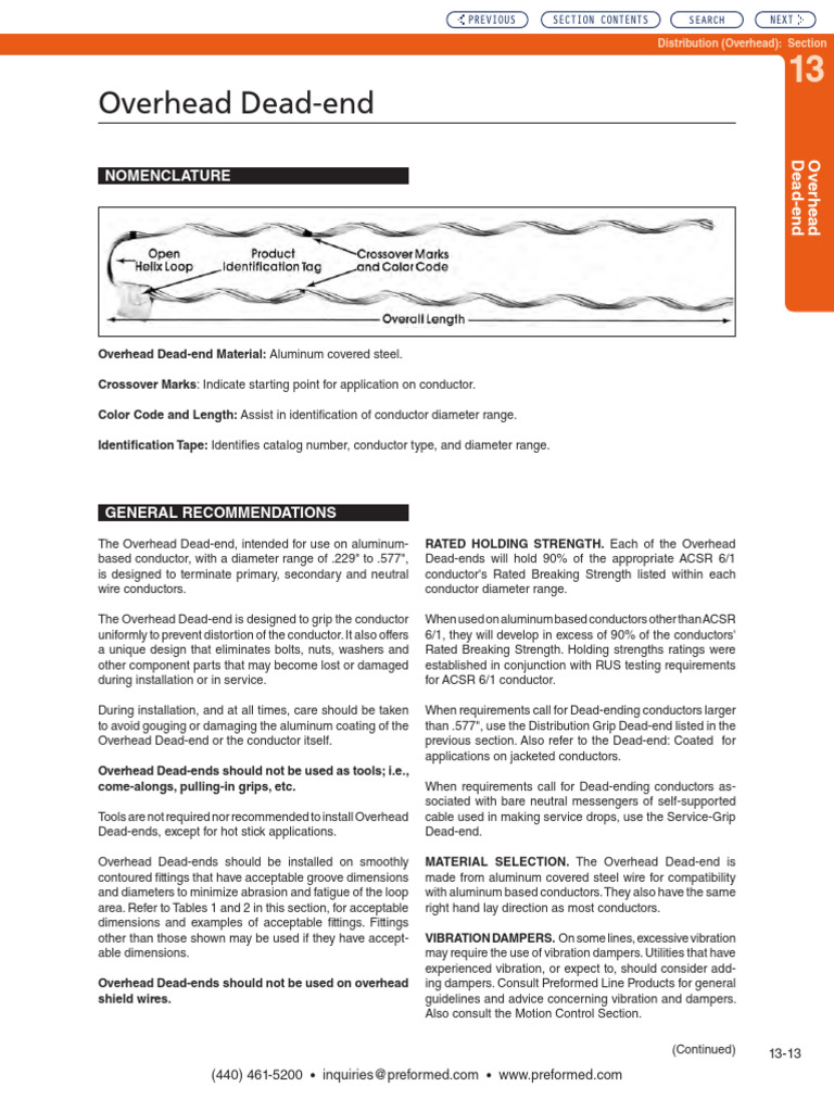 Overhead Dead-End | PDF | Electrical Conductor | Manufactured Goods