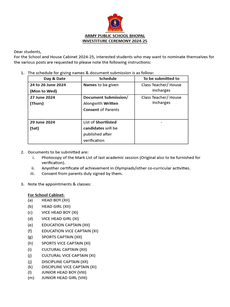 Instructions For Nominations | PDF