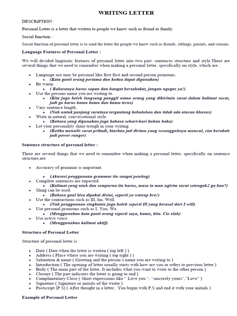 Materi Writing Letter | PDF | Indonesian Language | Linguistic Morphology