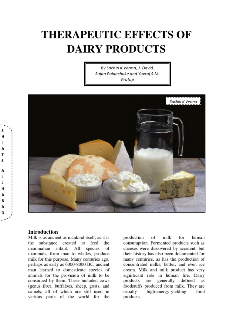 Therapeutic Effects of Dairy Products | PDF | Gut Flora | Milk