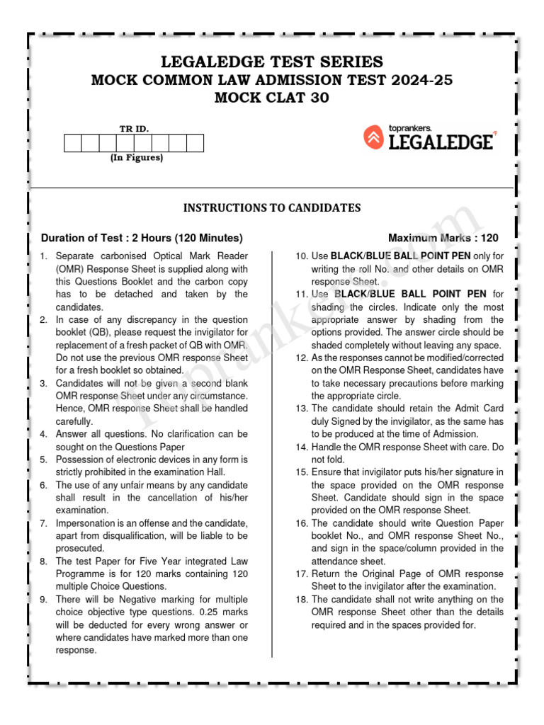 Mock CLAT 30 Question Paper - FINAL5730971 | PDF | United Nations ...