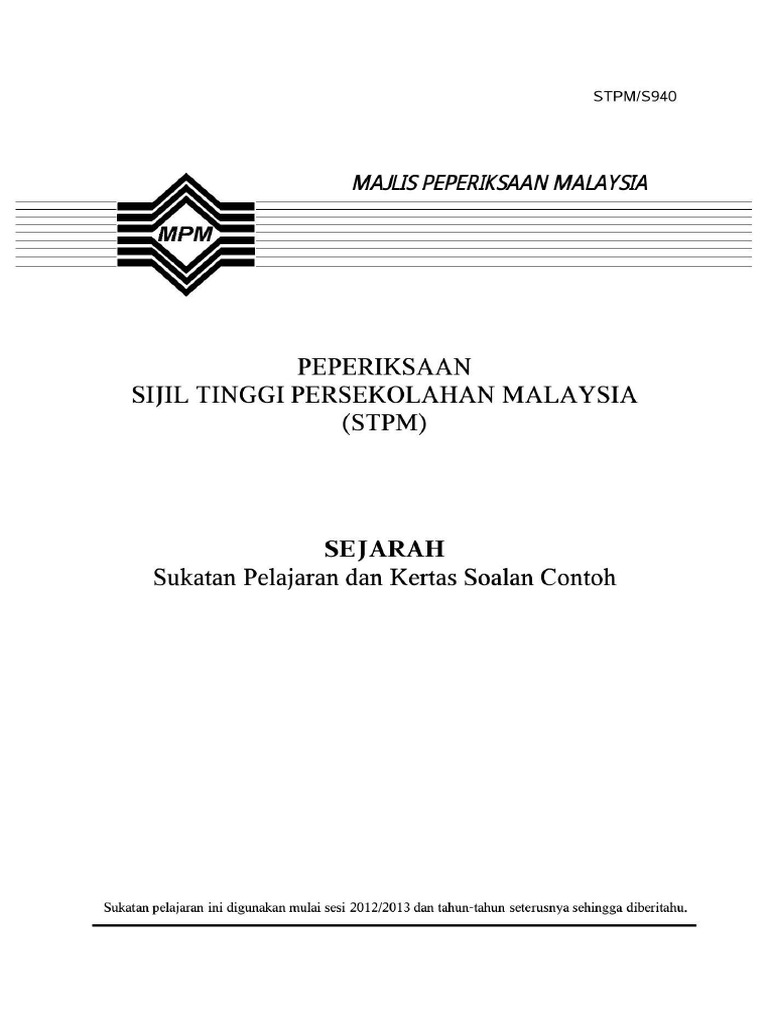 Sejarah STPM Sem1,2,3 | PDF