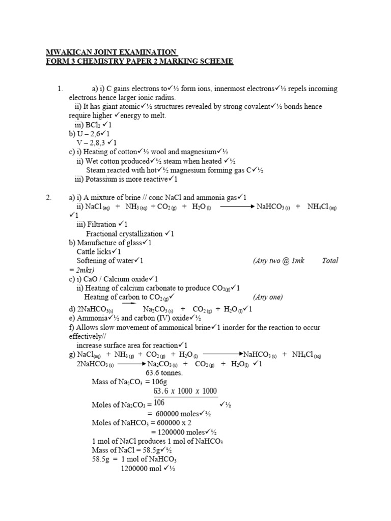 Chem f3 p2 M Scheme Mod15042022001 | PDF | Carbon Dioxide | Hydroxide