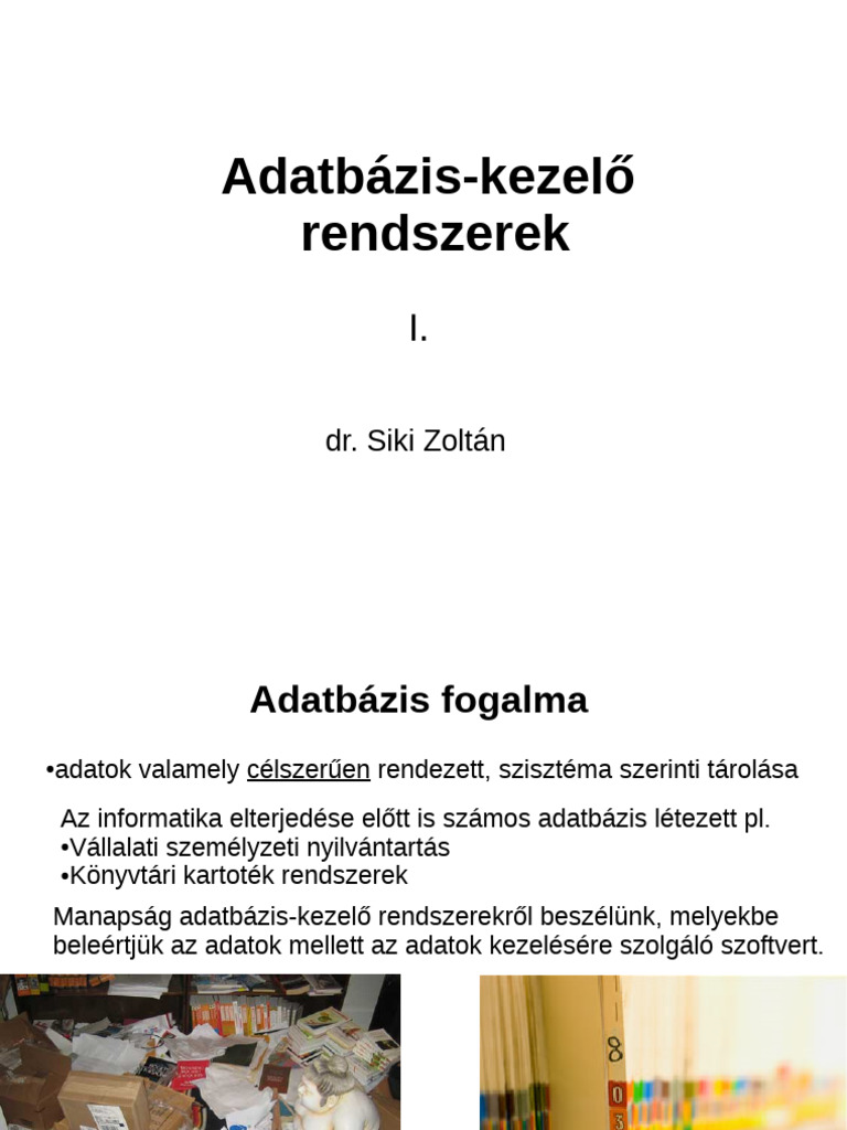 Adatbázis Kezelő Rendszerek Bme | PDF