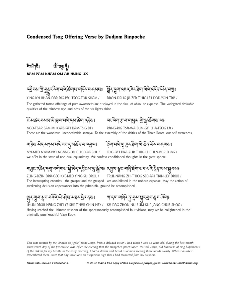 Condensed Tsog Offering | PDF | Science & Mathematics | Religion ...
