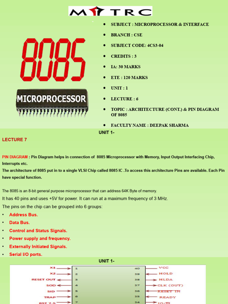 Lecture 7 - Pin Diagram | PDF | Input/Output | Office Equipment