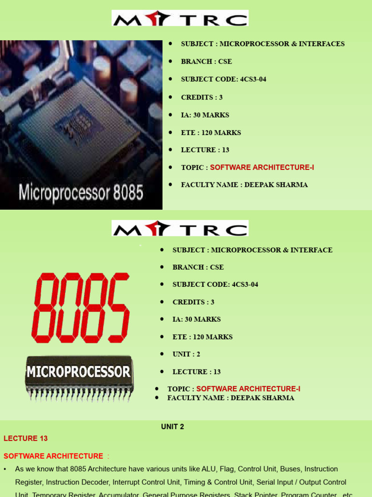 Lecture 13 Software Architecture Introduction Accumulator And Registers Pdf Computer