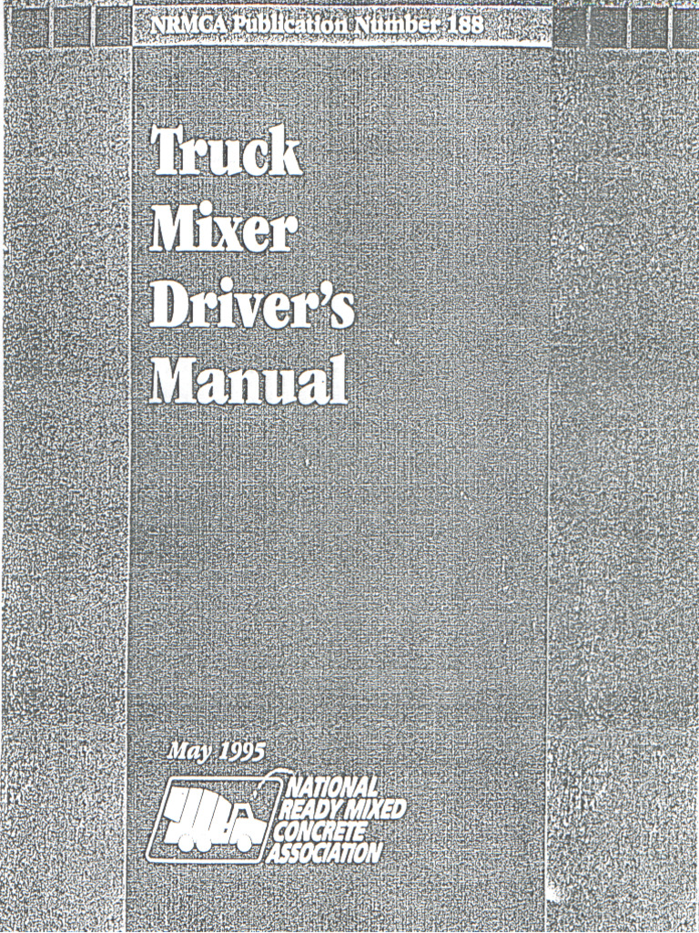 Truck Mixer Driver S Manual Pdf