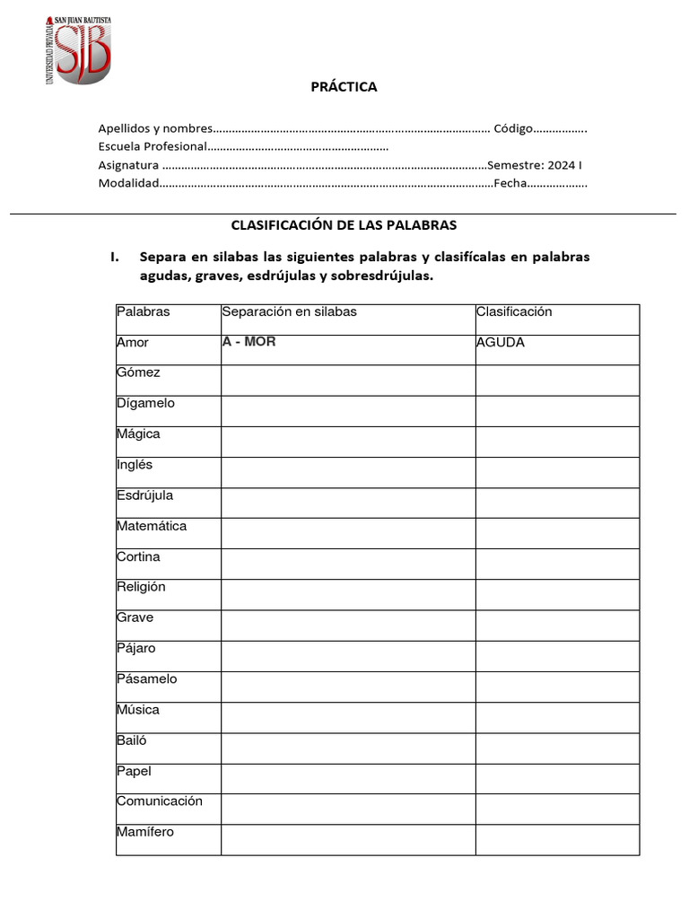 Silabeos Practica | PDF
