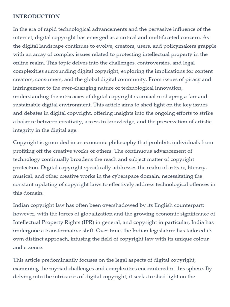 Issues in Digital Copyright | PDF | Copyright Infringement | Copyright