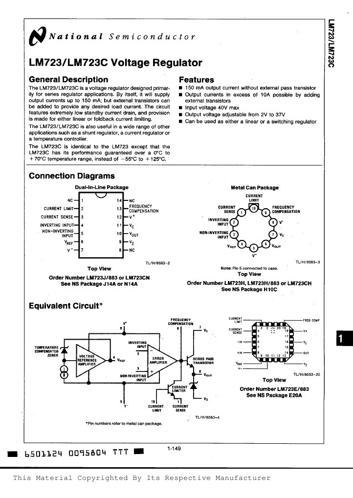 Datasheet Lm723cn | PDF