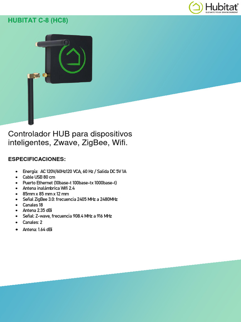 Spec_hubitat_hc8_c8 | PDF