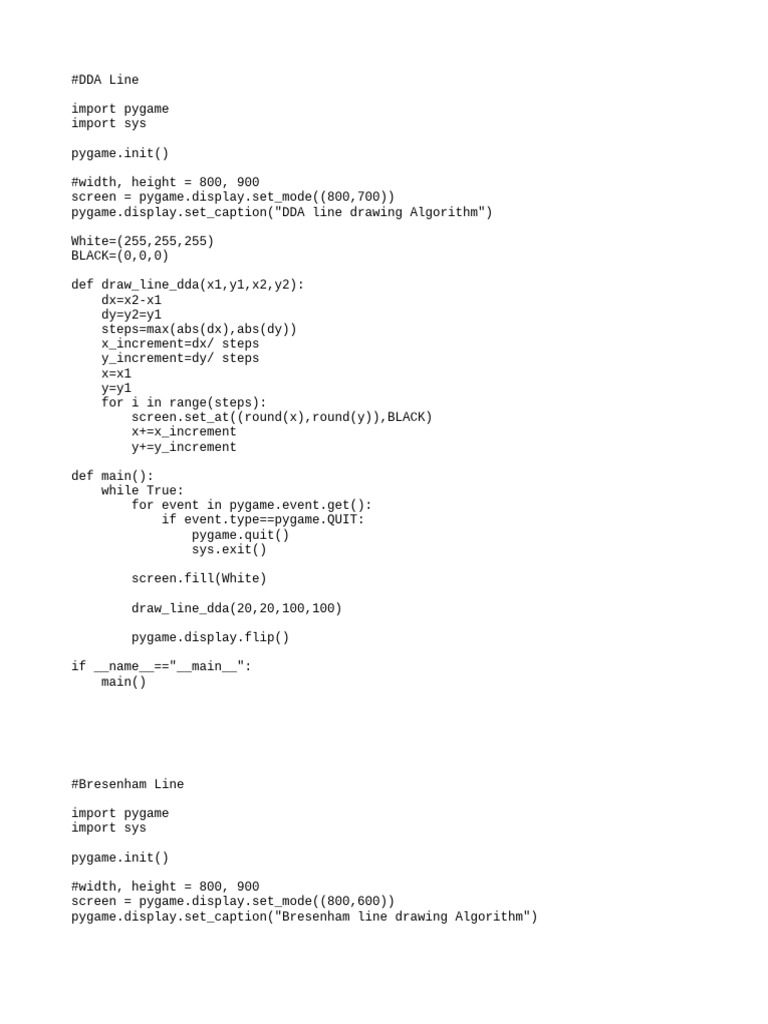 CG Lab code | PDF | Algorithms | Computer Science CG Lab code | PDF | Algorithms | Computer Science