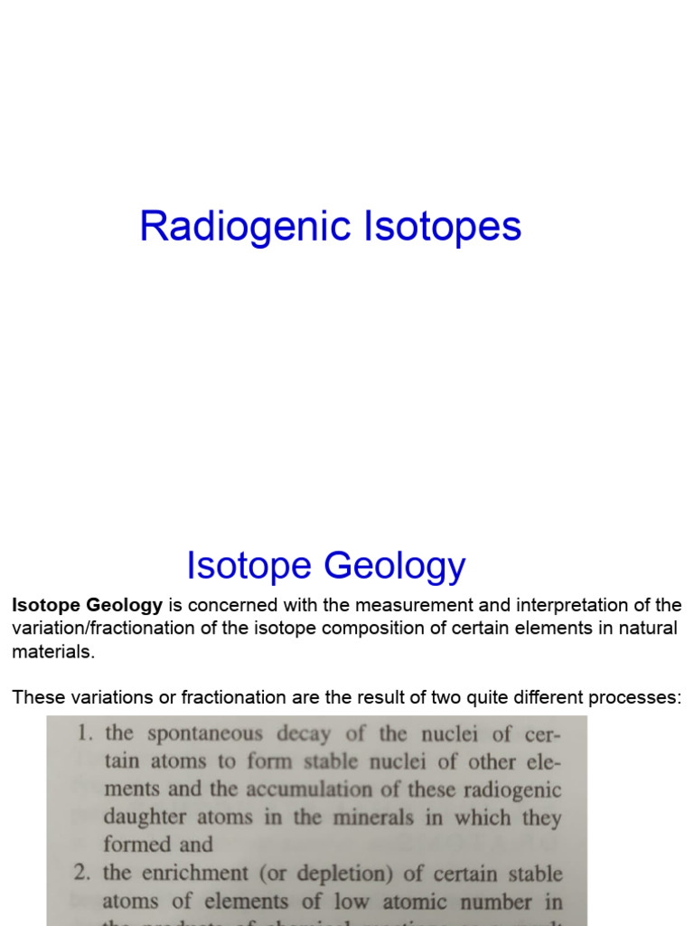 Radigenic Isotopes PPT 22052024 Student | PDF | Argon | Geochemistry